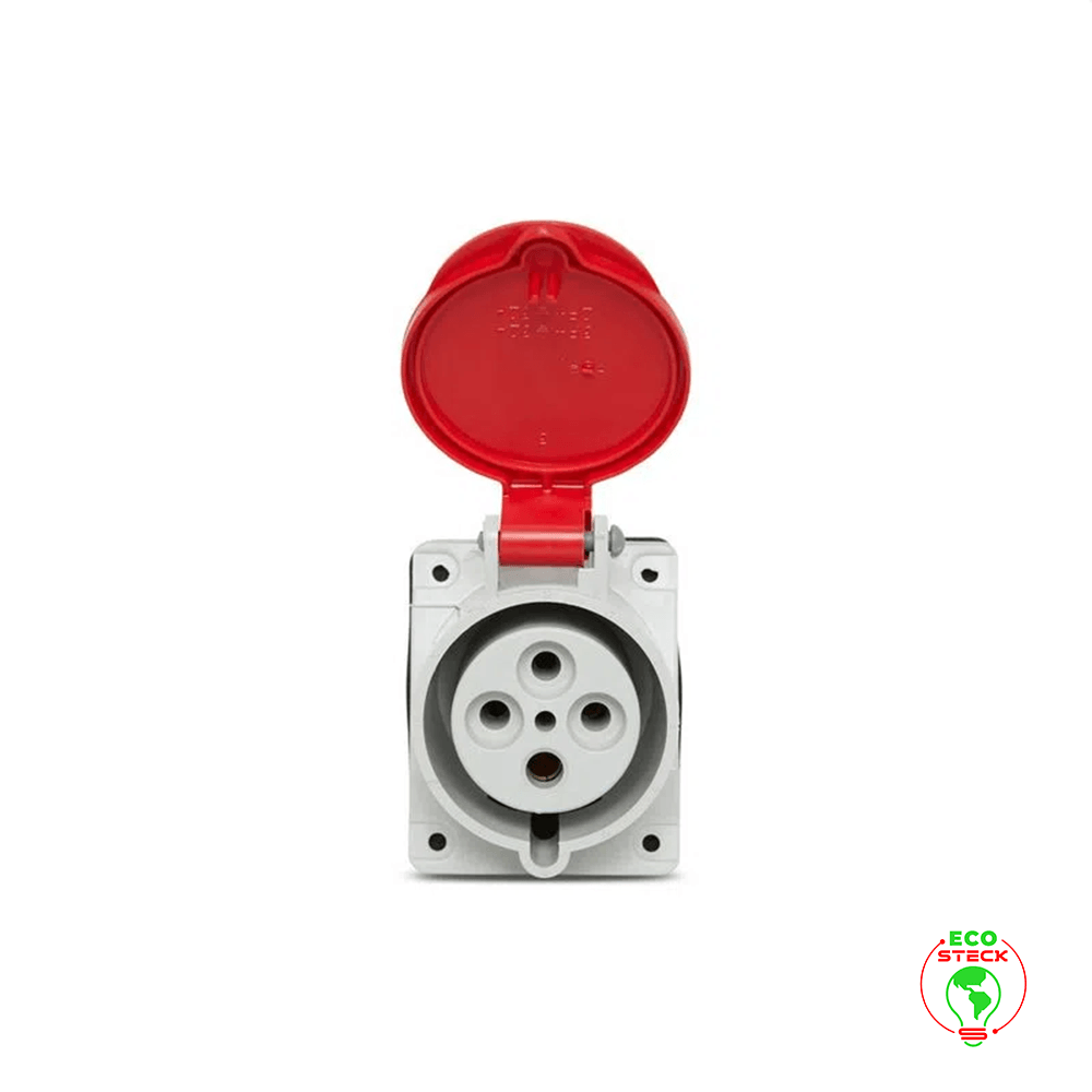 Módulo Tomada Embutir Newkon 3P+T 32A Vermelho Steck N4246 - Steck