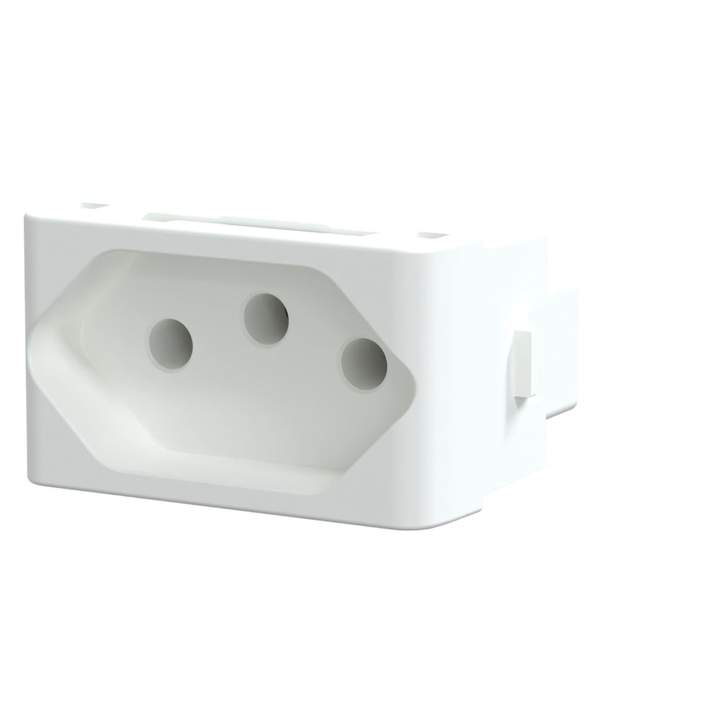 Modulo Tomada Brasileira 2P+T 10A 250V 1M Branco Fosco, Schneider ...