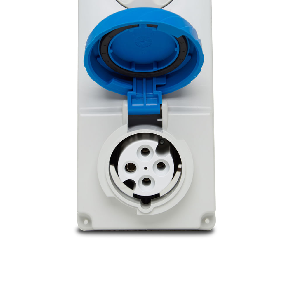 Tomada Bloqueio Embutir Quasar 3P+T 32A 200/250V 9H Az Ip65 Steck ...