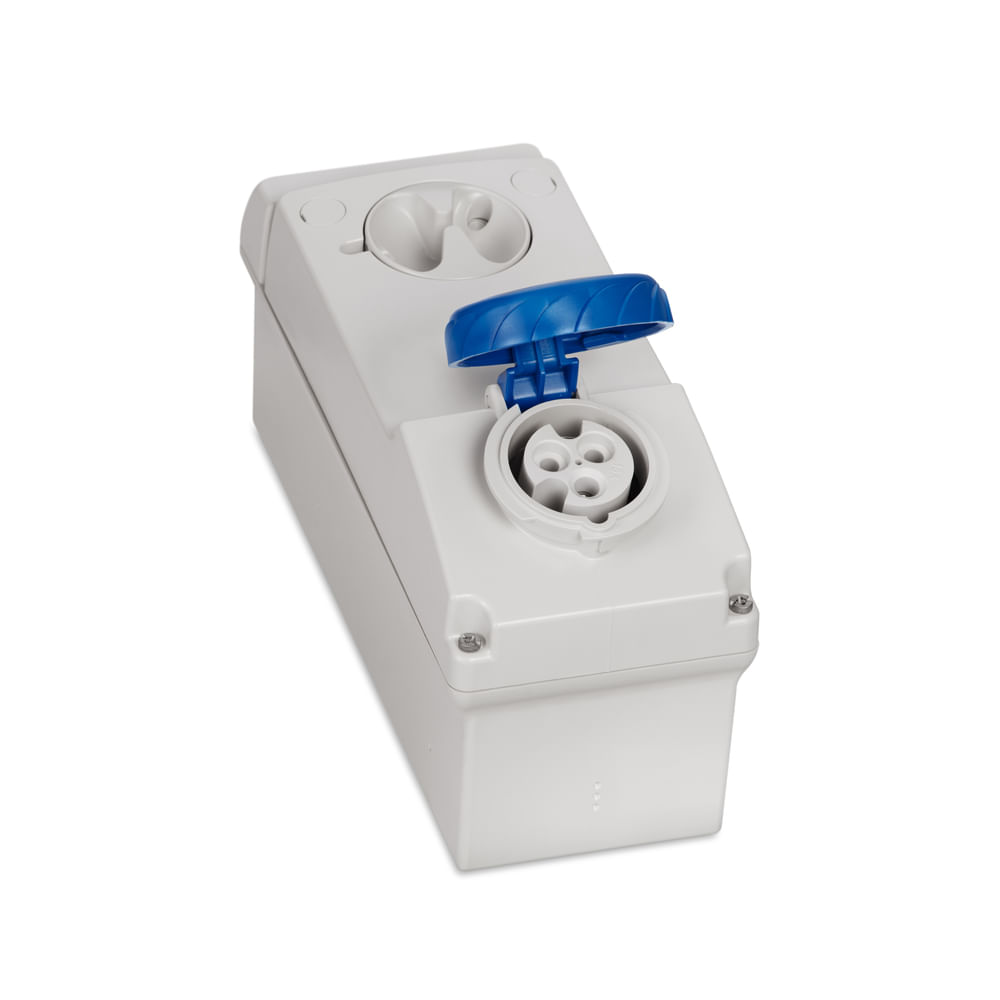 Tomada Sob Quasar 2P+T 6H 200/250V 16A Ip65 Steck Qua3006B - Steck