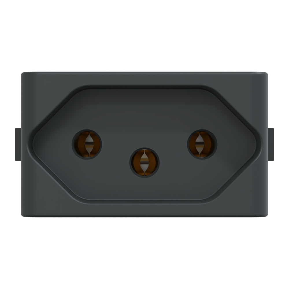 Modulo Tomada Brasileira 2P+T 10A 250V 1M Grafite Fosco, Schneider ...